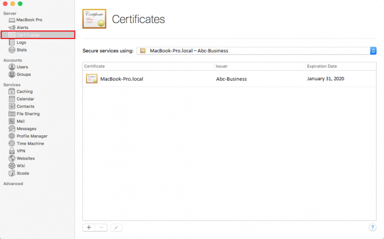 Generate CSR and Install SSL Certificate on MAC OS X EI Capitan Server